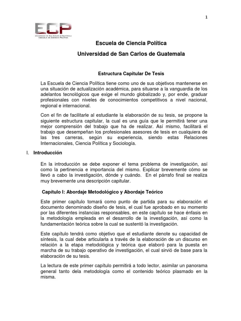 Plan Capitular Tesis ECP Pagina Web | PDF | Teoría | Método científico