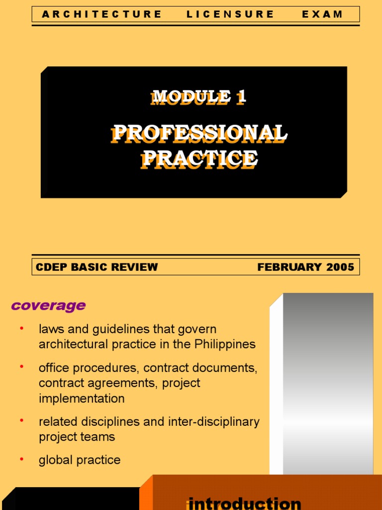 Professional Practice: Cdep Basic Review February 2005 | PDF | Landscape Architecture | Architecture