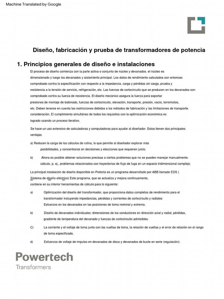 Power Transformer Design Manufacturing and Testing | PDF ...