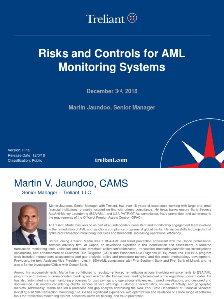 Risks and Controls For AML Monitoring Systems | PDF | Money Laundering ...