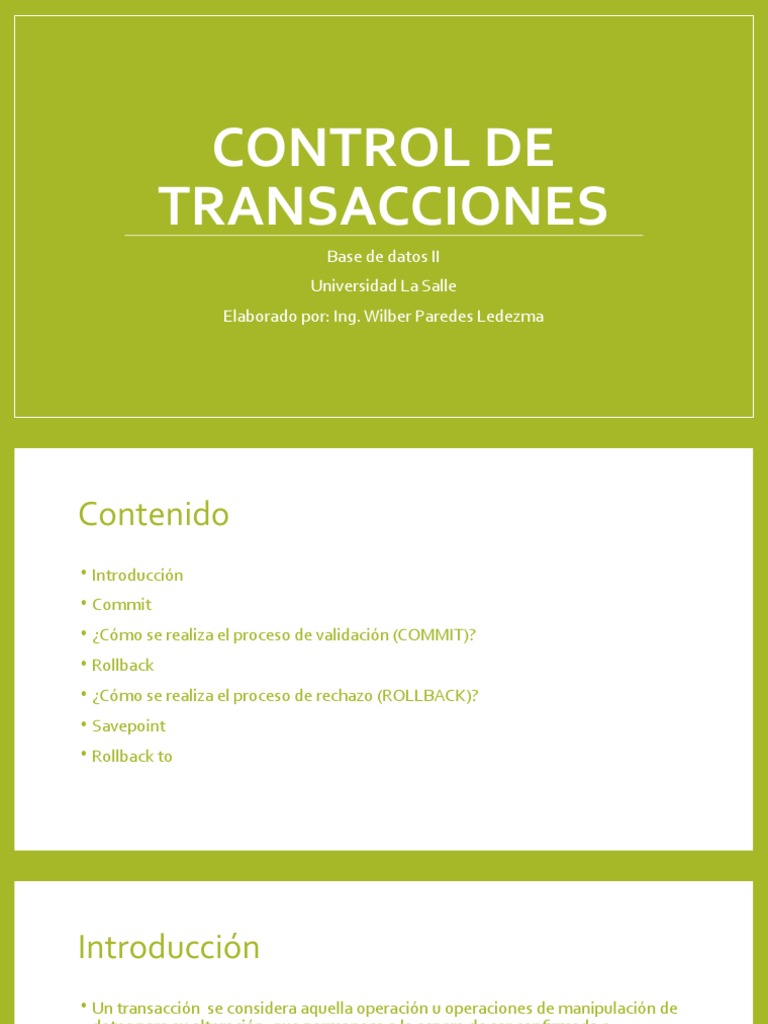 Control de Transacciones en SQL Server | PDF | SQL | Gestión de ...