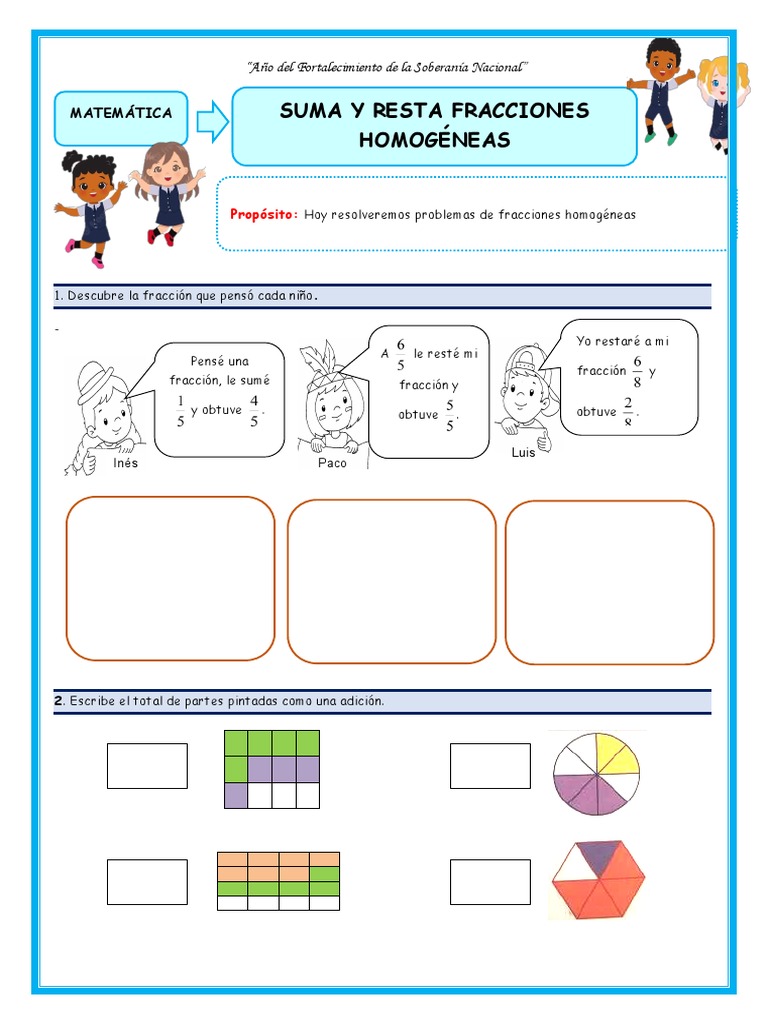 Matem-Suma y Resta de Fracciones Homogéneas | PDF | Sustracción