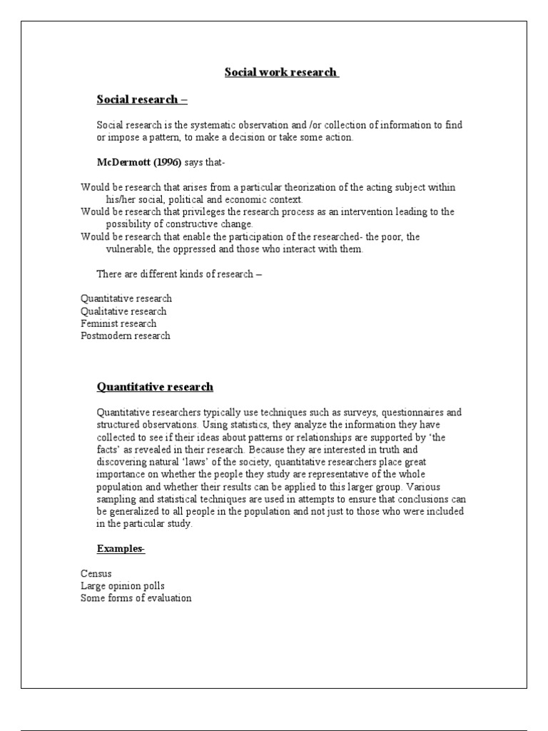 Social Work Reearch | PDF | Qualitative Research | Quantitative Research