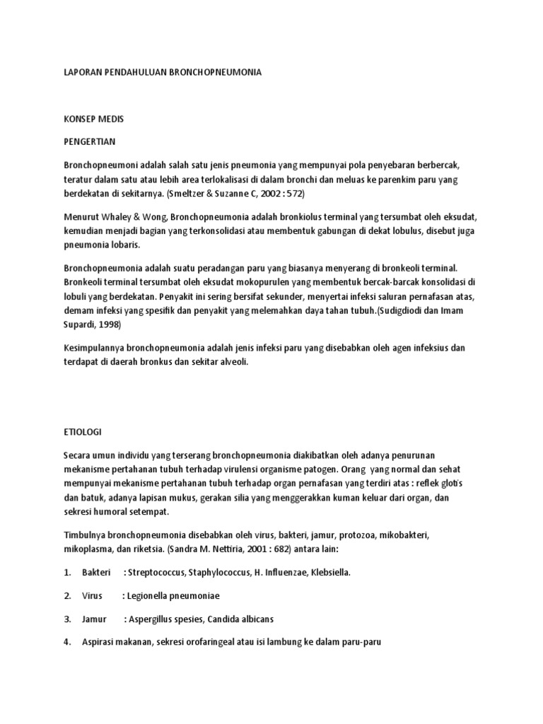 Panduan Lengkap Bronchopneumonia | PDF