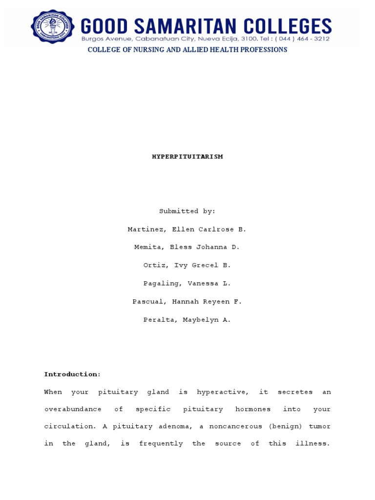 Hyperpituitarism Overview & Symptoms | PDF | Growth Hormone | Animal ...