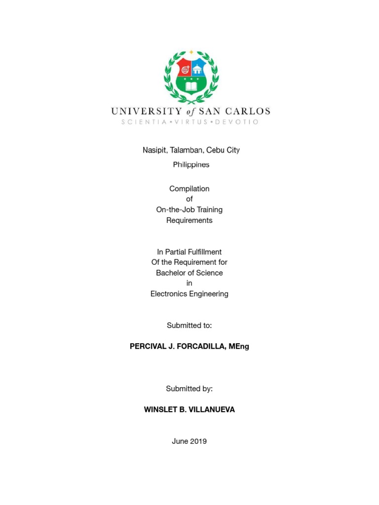 OJT Cover Page | PDF