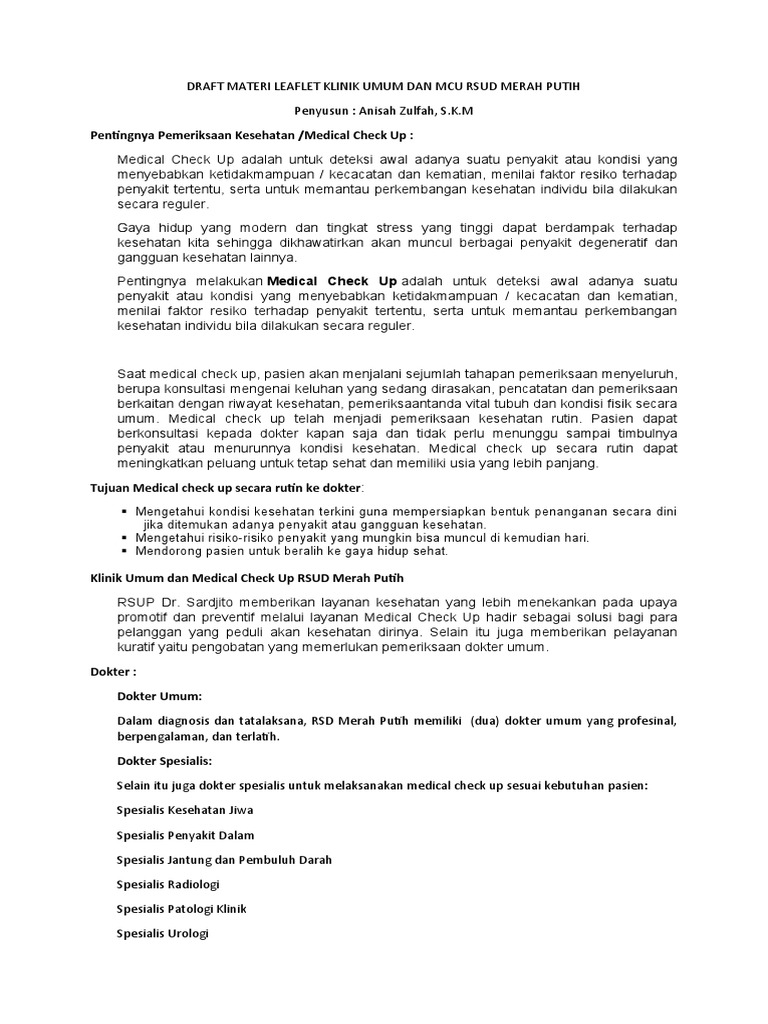 Materi Leaflet Mcu | PDF
