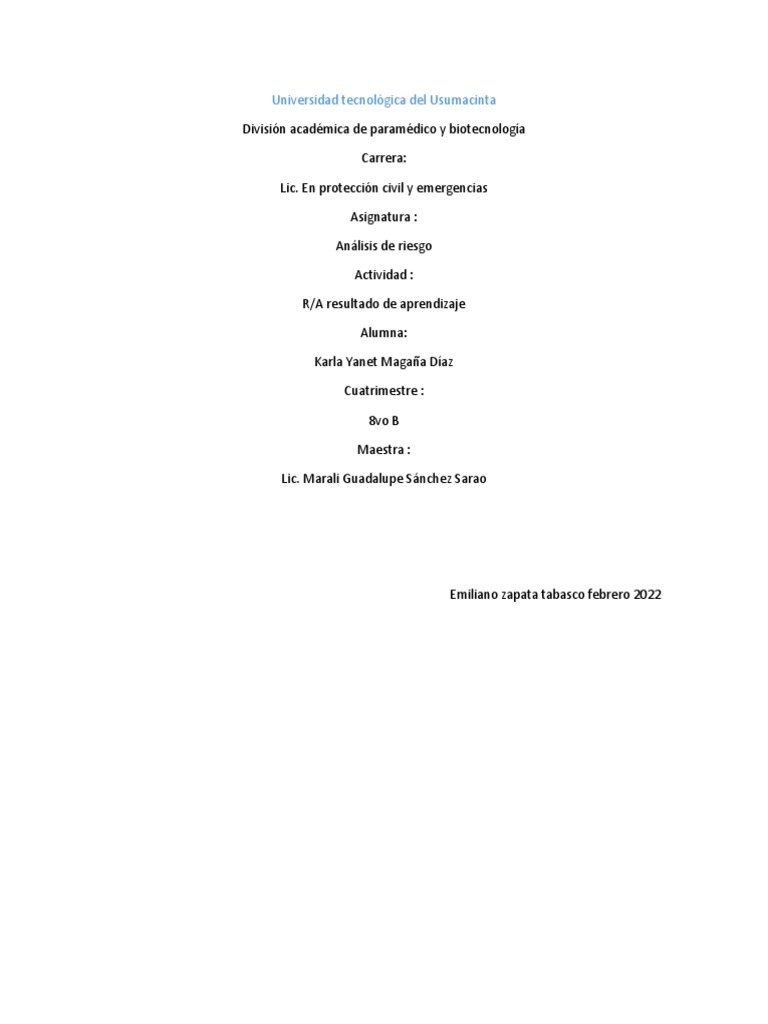 Evaluación de Riesgos por Karla Magaña | PDF