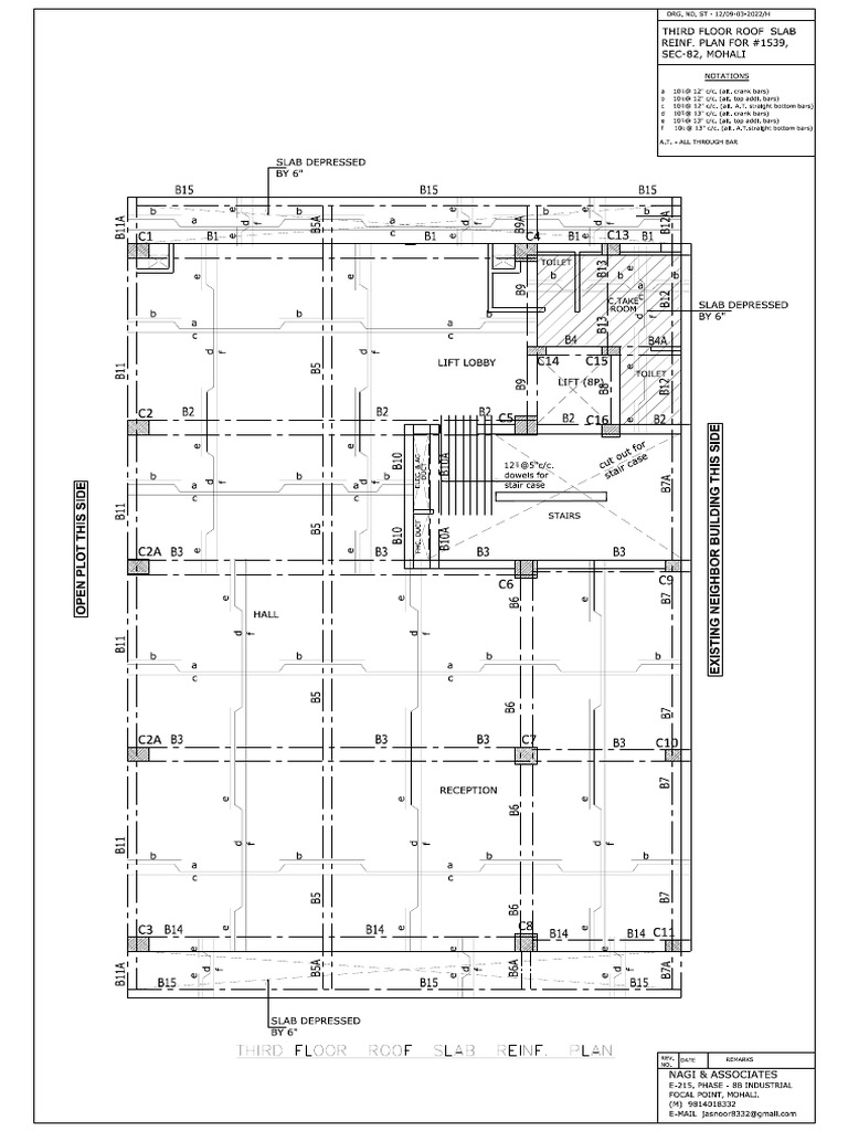 3rd Floor Roof Slab Reinf. Plan | PDF