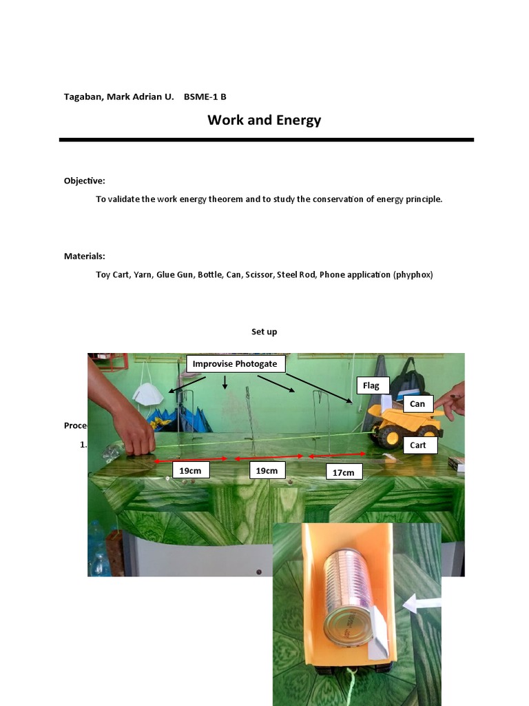 Work and Energy Lab 3 1 | PDF | Mass | Potential Energy