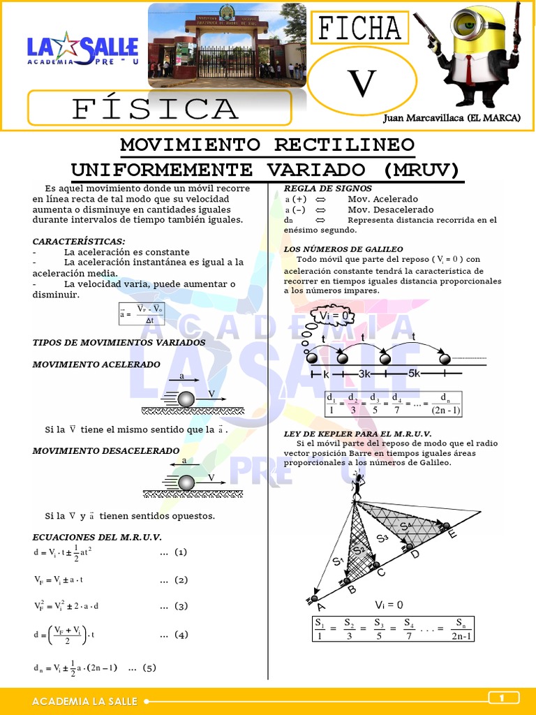 5 - Mruv | PDF | Aceleración | Velocidad