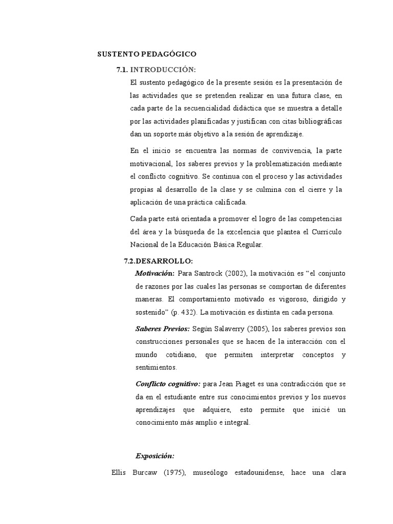 Sustento Pedagógico | PDF | Aprendizaje | Motivación