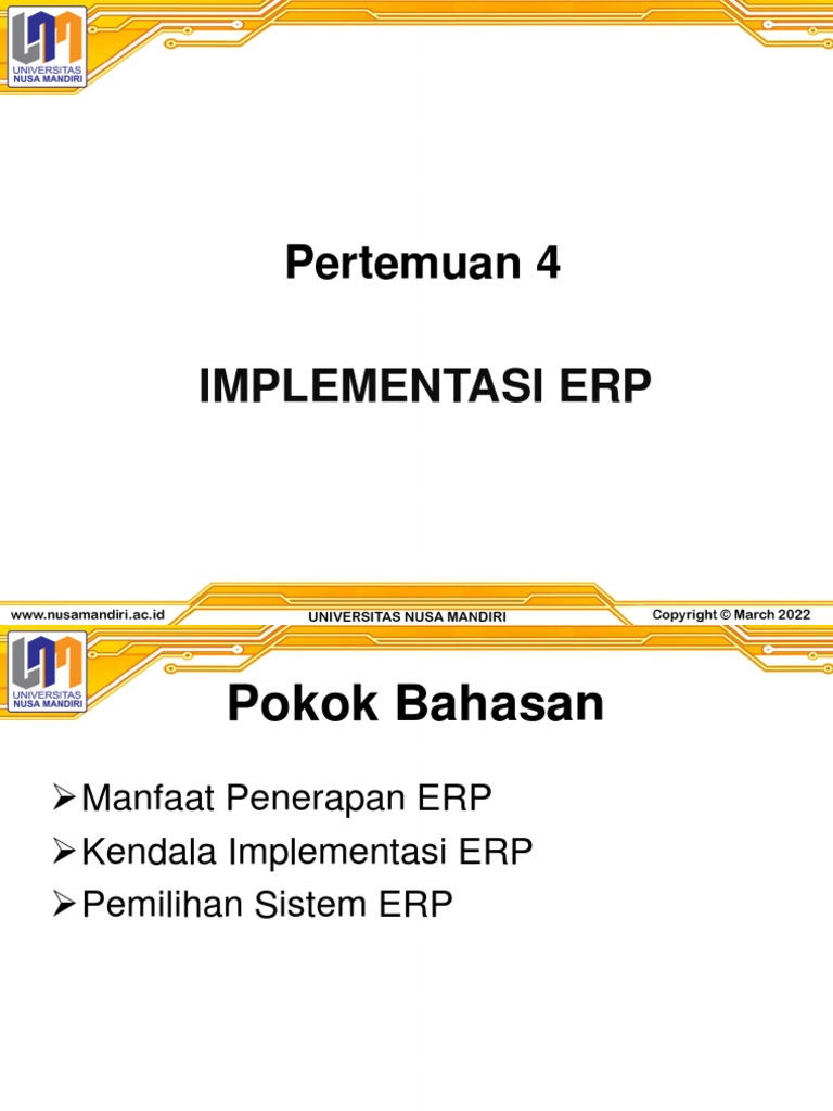 Pertemuan 4: Implementasi Erp | PDF