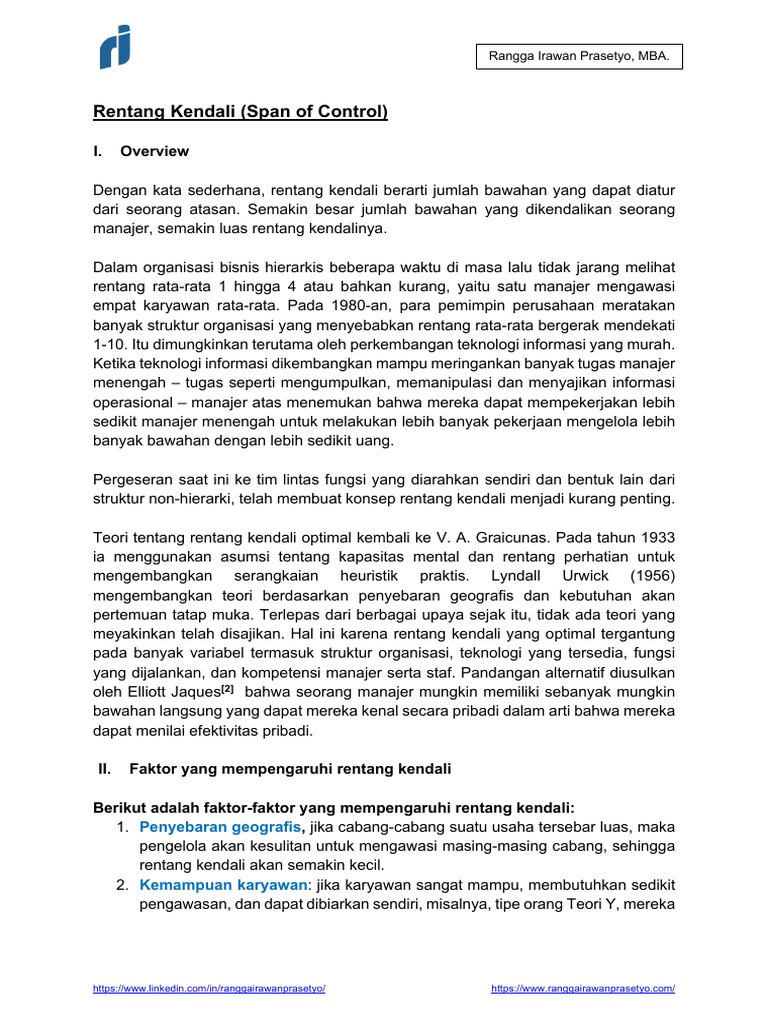 Rentang Kendali (Span of Control) | PDF
