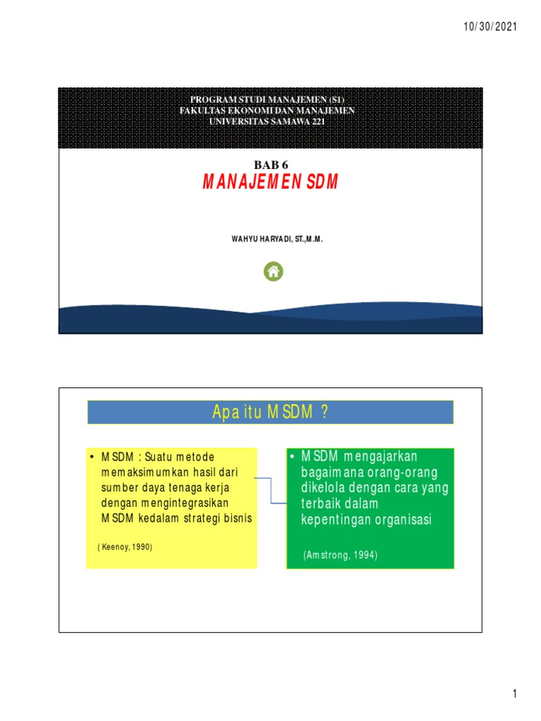 Bab 6.MSDM | PDF | Karier & Perkembangan