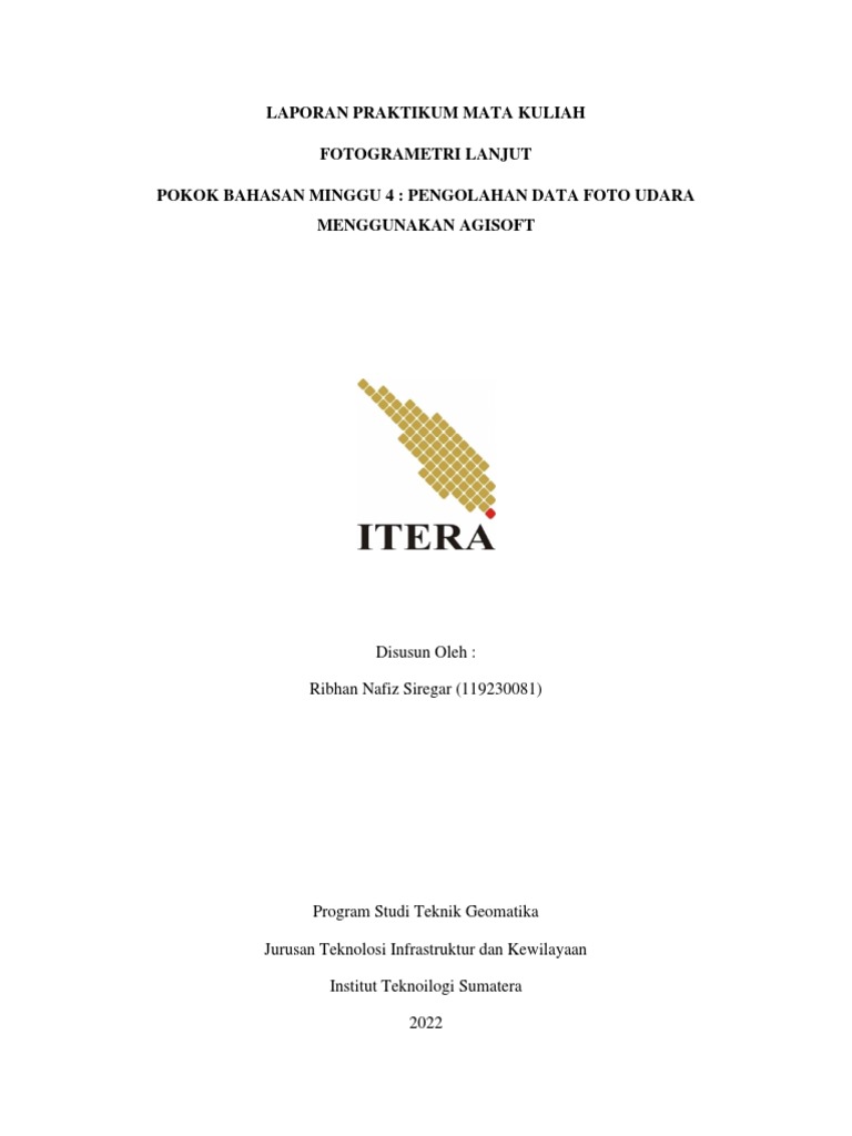 Pengolahan Data Foto Udara Agisoft | PDF