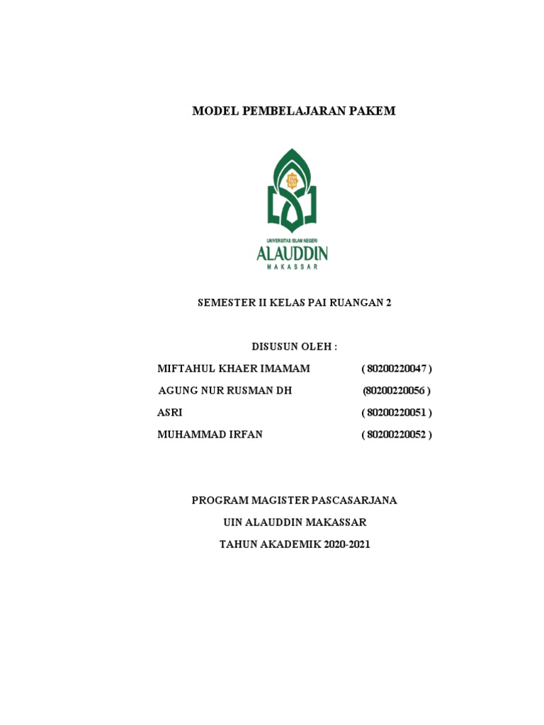 Muh. Irfan Strategi Pembelajaran Pakem | PDF