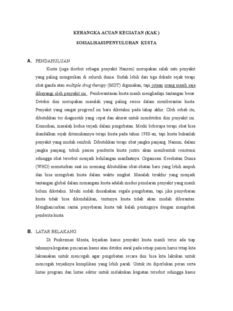 Kak Kusta Sosialisasi | PDF