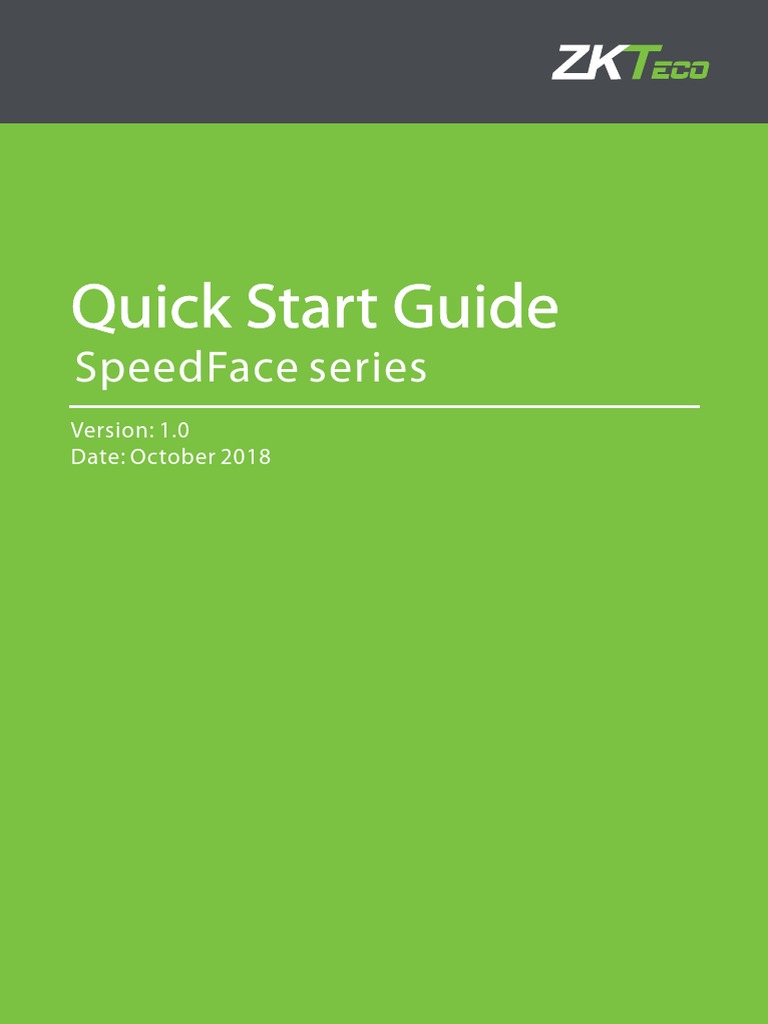 SpeedFace+series+Quick+Start+Guide - CONTROL DE ACCESO BIOMETRICO | PDF ...