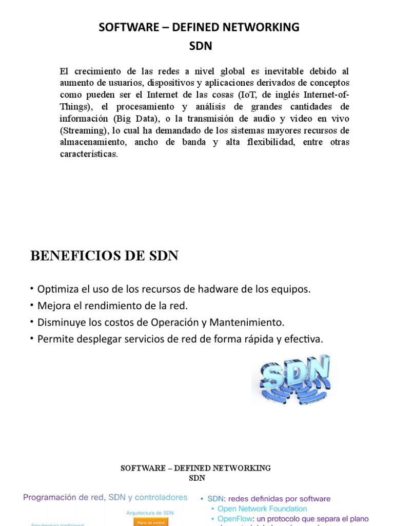 Arquitectura y Beneficios de SDN | PDF | Computación en la nube | Red ...