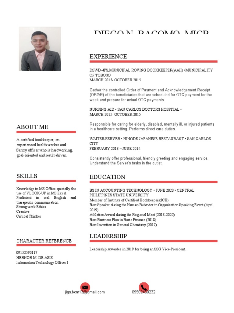 Diego N. Bacomo, Micb: Experience | PDF | Health Care | Health Sciences