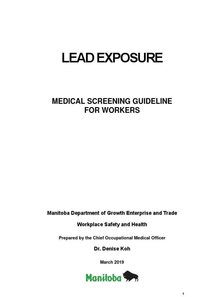 Lead Exposure: Medical Screening Guideline For Workers | PDF | Personal ...