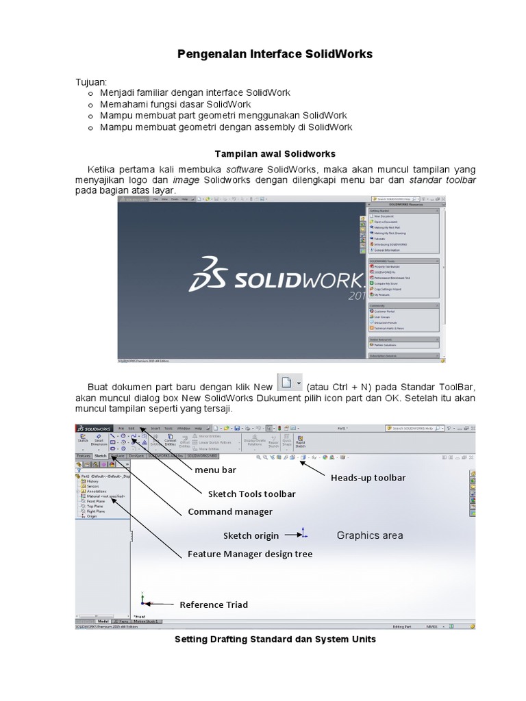 Pengenalan Dasar Interface SolidWorks | PDF