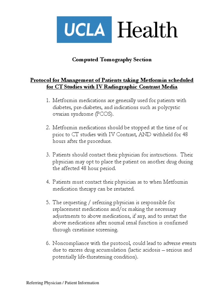 Metformin Protocol Contrast Associated | PDF | Self-Improvement