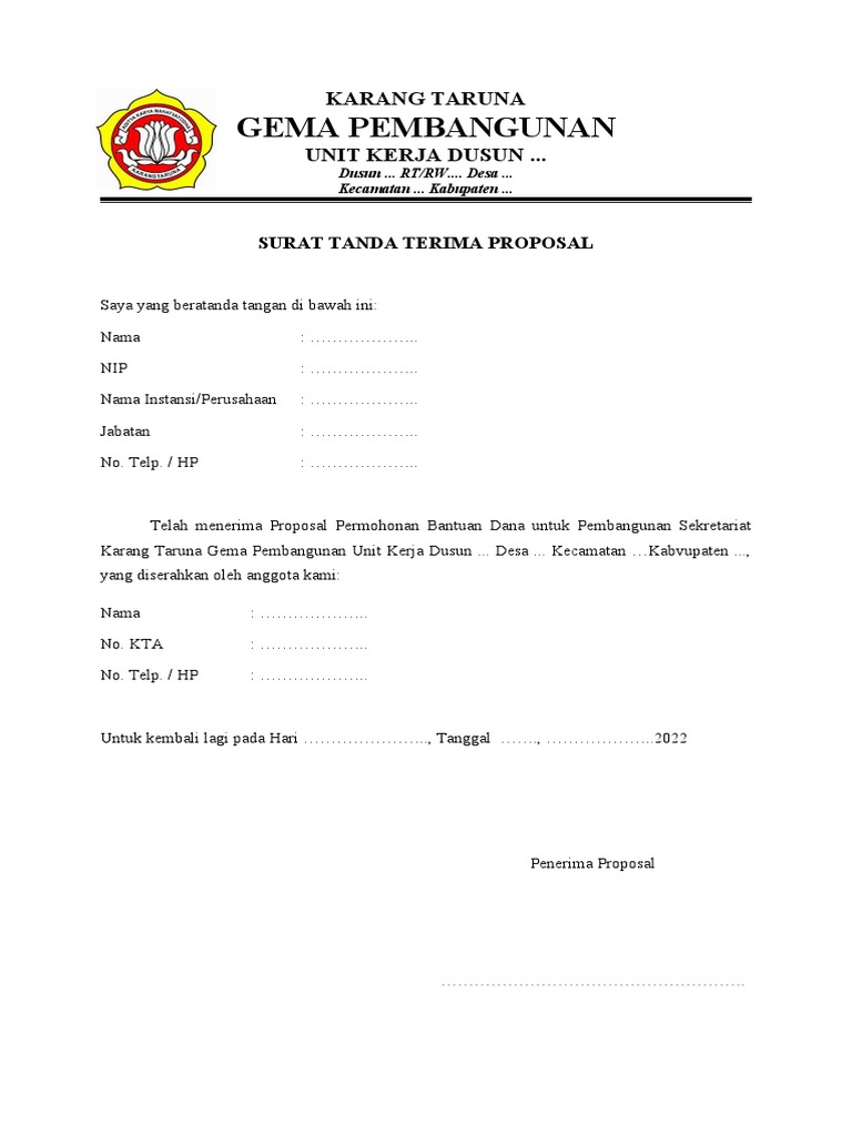 2 Surat Tanda Terima Proposal | PDF
