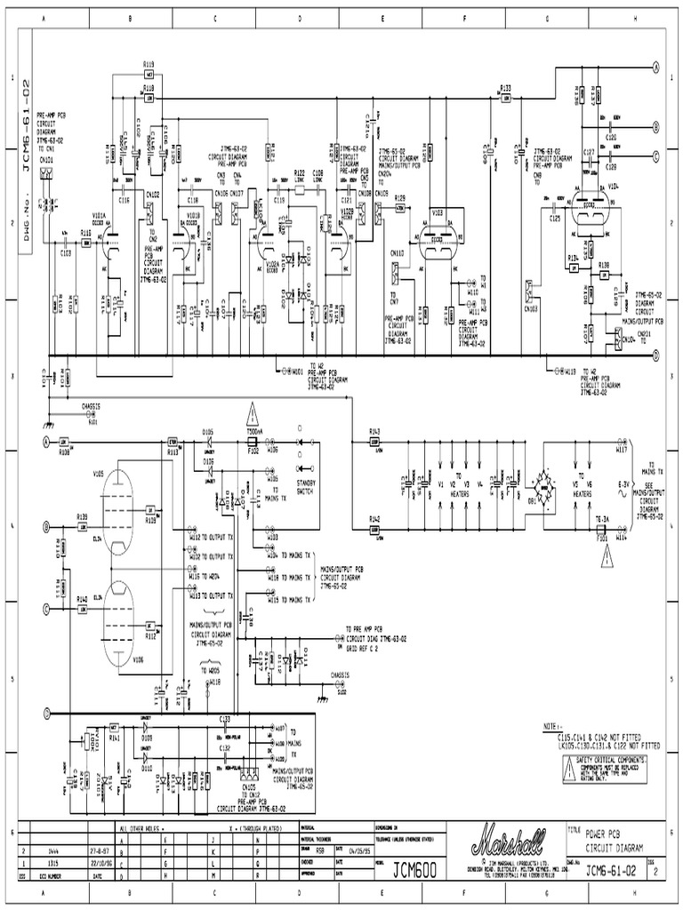 Marshall Jcm600 60w Amp Schematic Diagram | PDF