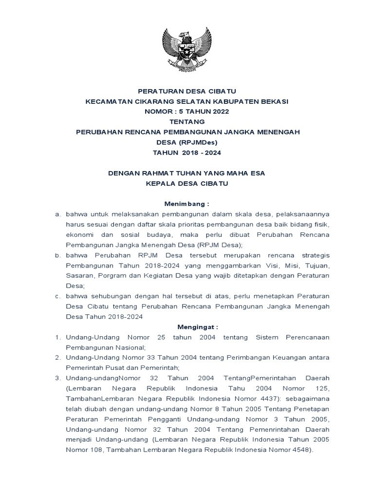 03 Perdes Rpjmdes | PDF