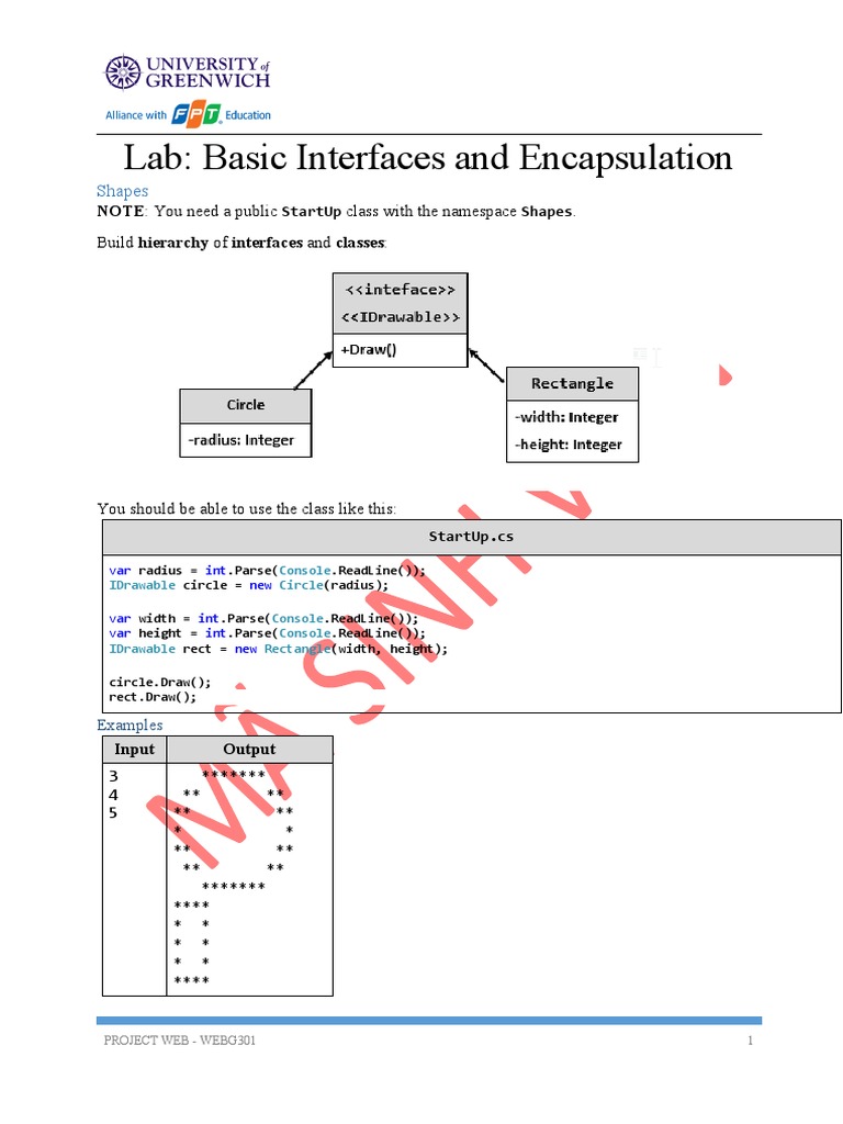 19 08. Basic Interfaces Polymorphism Lab 202110910 | PDF | Namespace ...