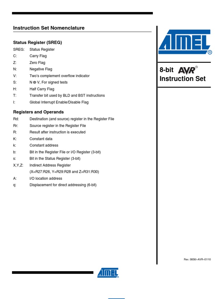 Avr Instruction | PDF | Random Access Memory | Digital Electronics