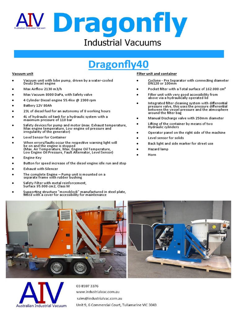 AIV Dragonfly 40 Brochure | PDF | Engines | Diesel Engine