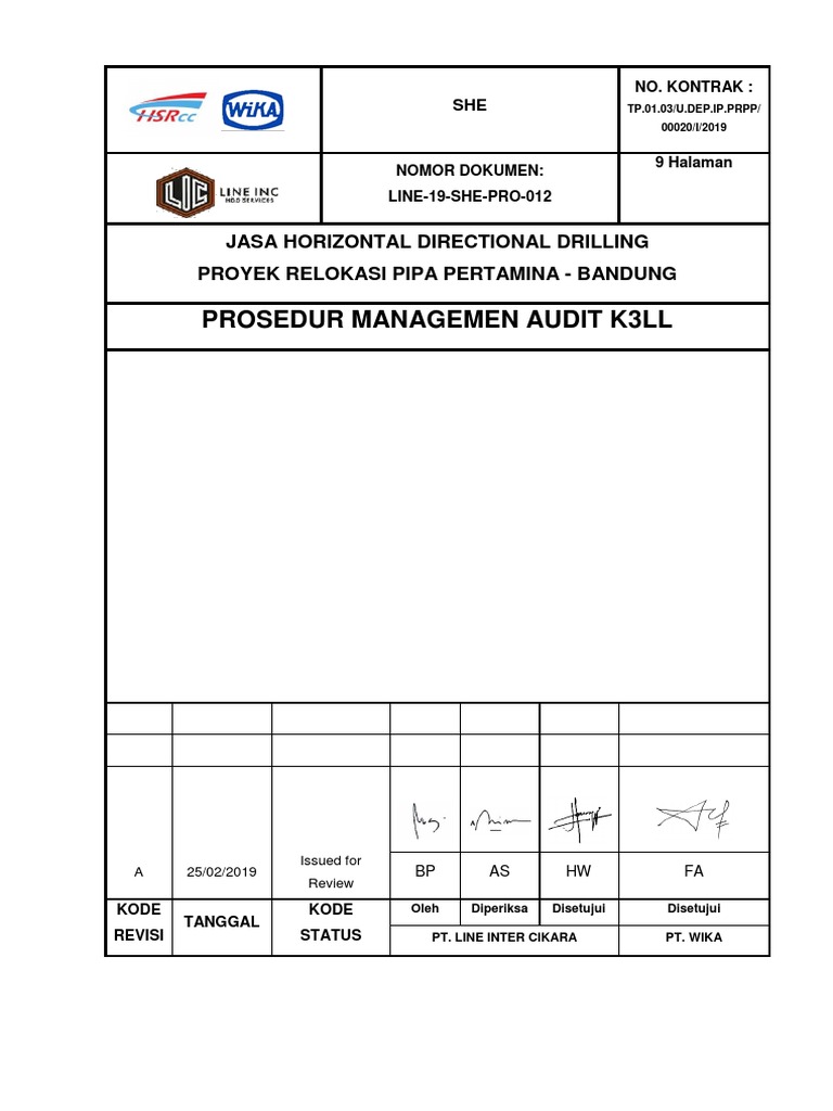 Pro-012 Prosedur Managemen Audit K3LL | PDF | Bisnis | Komputer