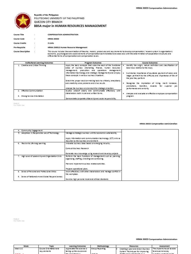 Compensation Administration Course Overview | PDF | Employment | Salary