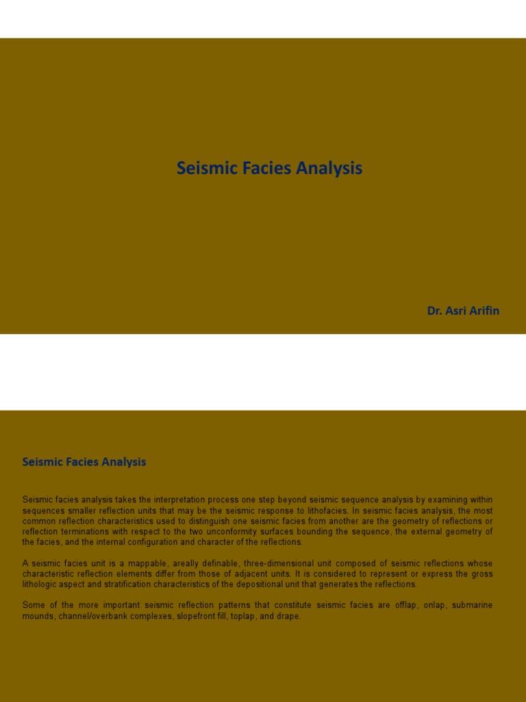 Seismic Facies Analysis | PDF | Seismology | Stratigraphy