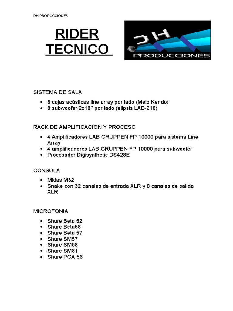Rider Tecnico | PDF