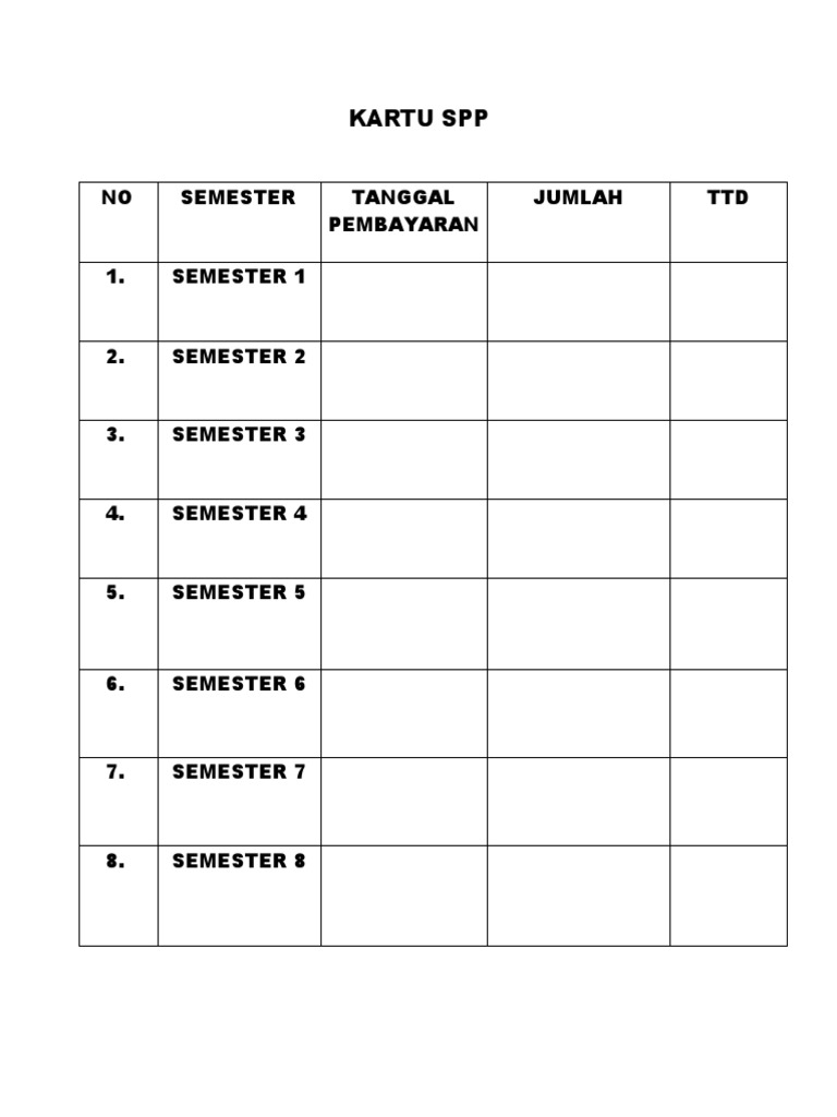 Kartu SPP | PDF