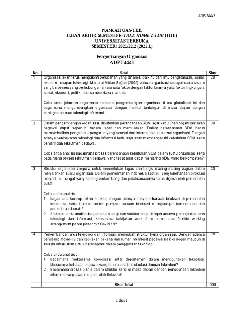 Naskah ADPU4441 The 1 | PDF