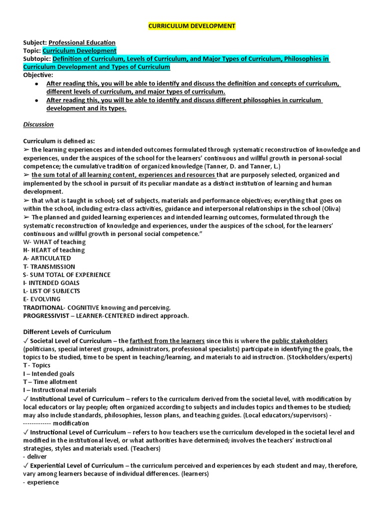 Curriculum Development | PDF | Curriculum | Teachers