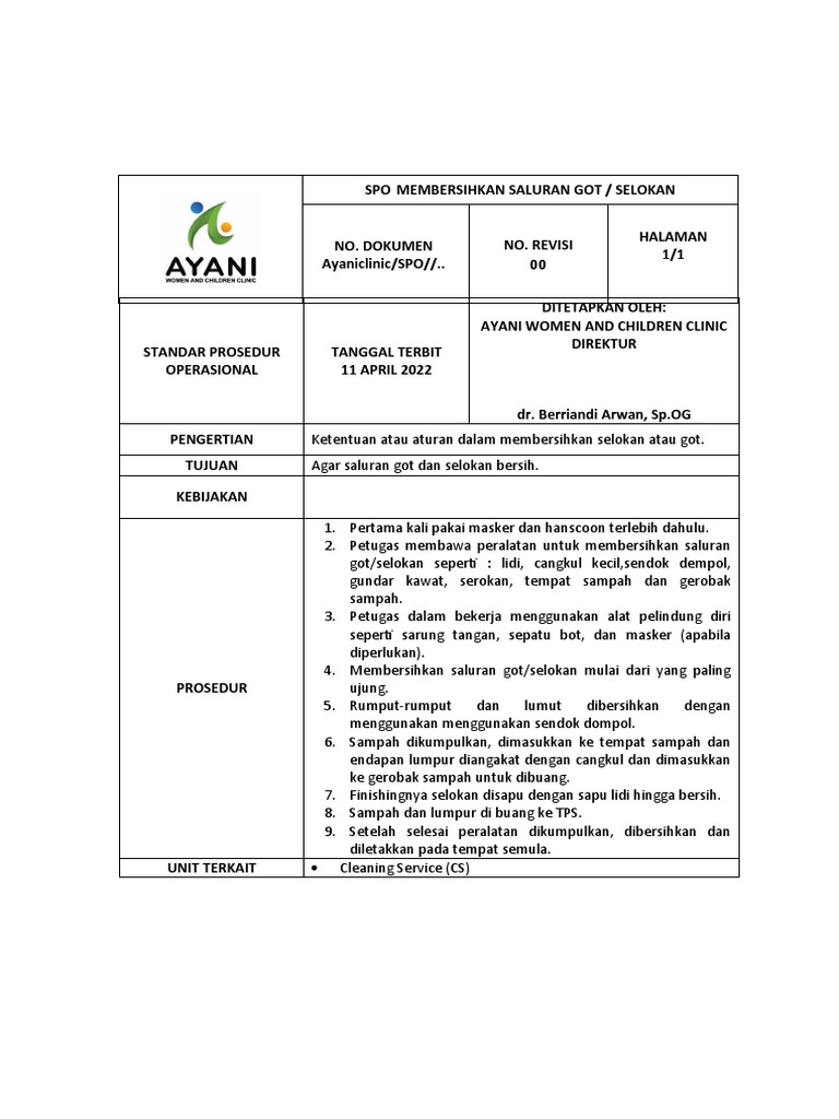 Spo Membersihkan Saluran Got Atau Selokan | PDF