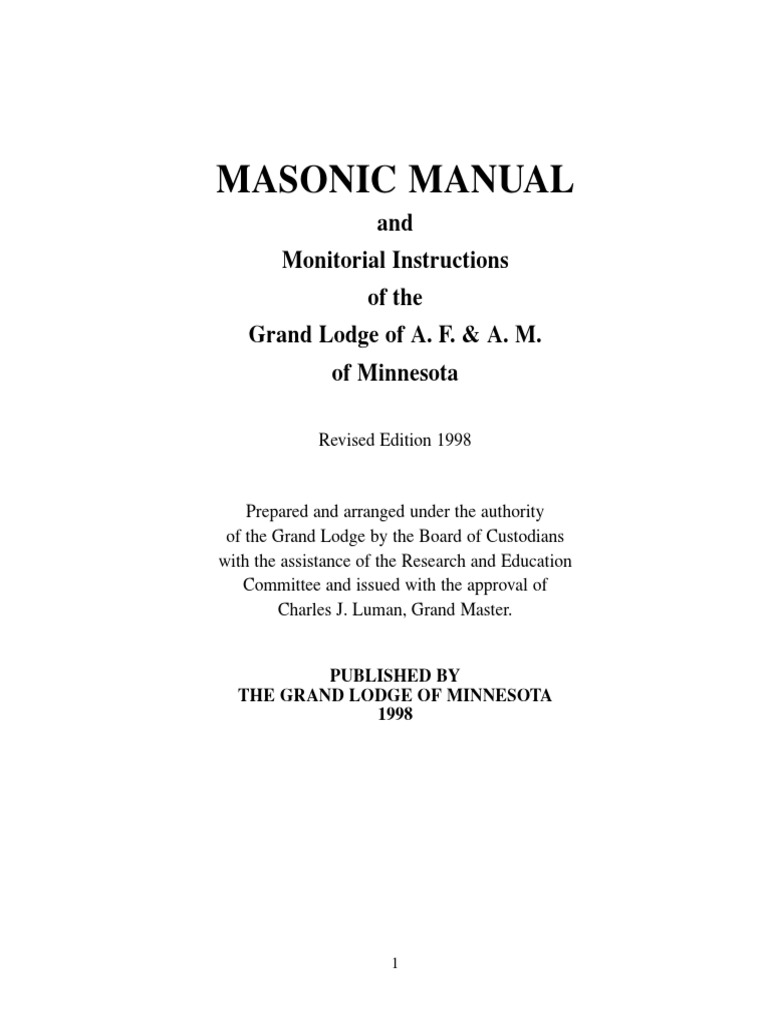 Masonic Manual | PDF | Freemasonry | Masonic Lodge