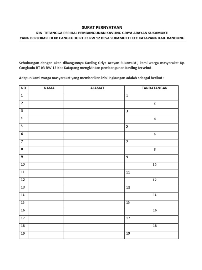 Persetujuan Tetangga GAS2 | PDF