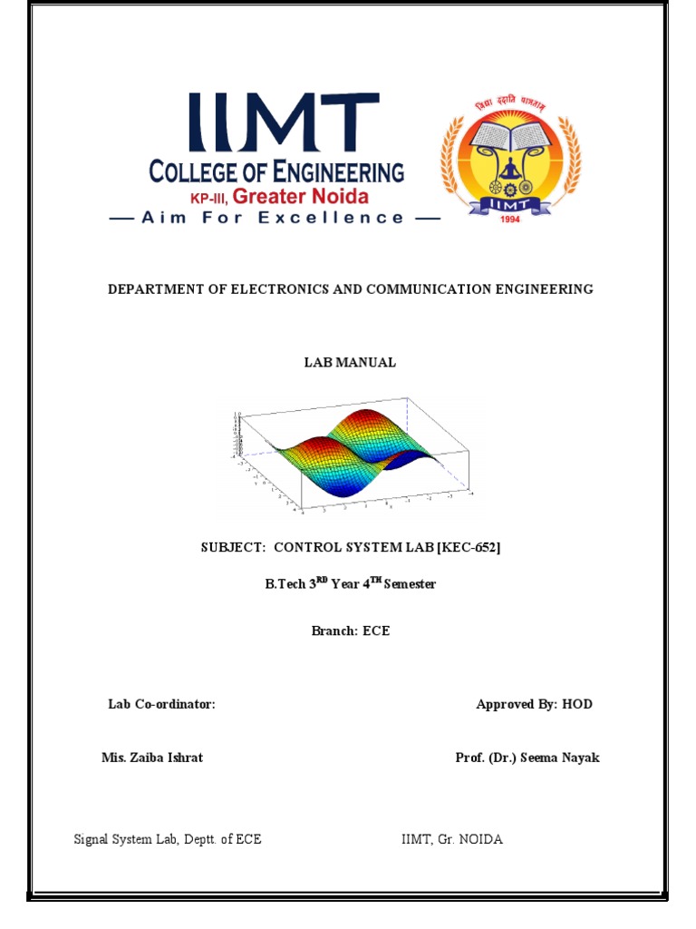 Control System Lab | PDF | Matrix (Mathematics) | Control Theory
