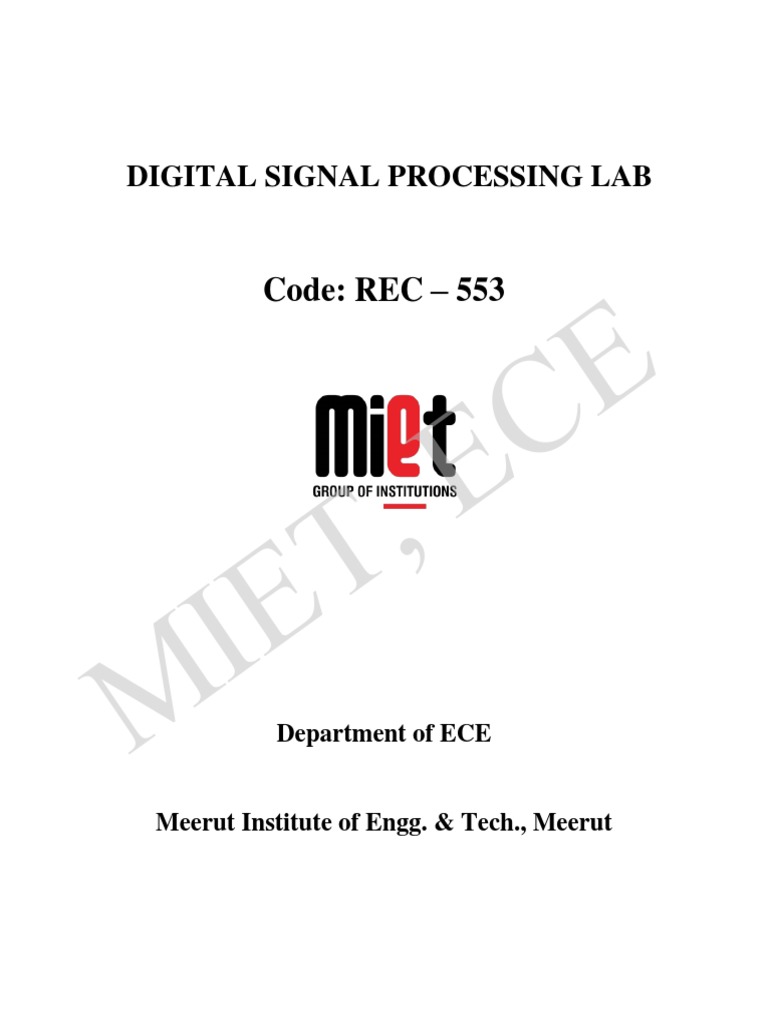 DSP-Lab REC-553 | PDF | Discrete Fourier Transform | Matlab DSP-Lab REC-553 | PDF | Discrete Fourier Transform | Matlab