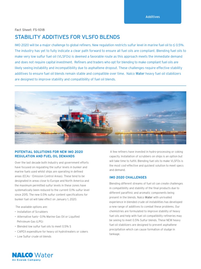FS-1018 Stability Additives For VLSFO Blends Rebranded PDF - PDF | PDF ...