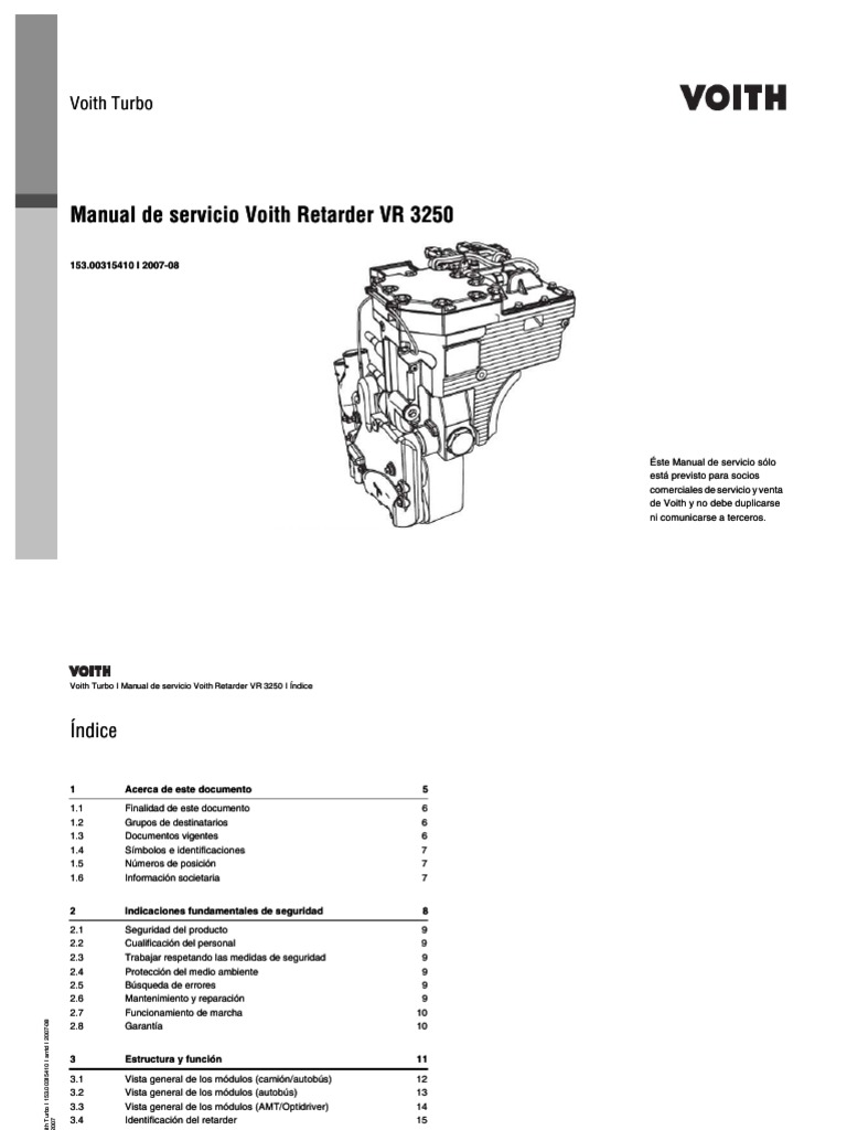Voith Retarder 3250manual-De-Servicio-Retarder1 | PDF