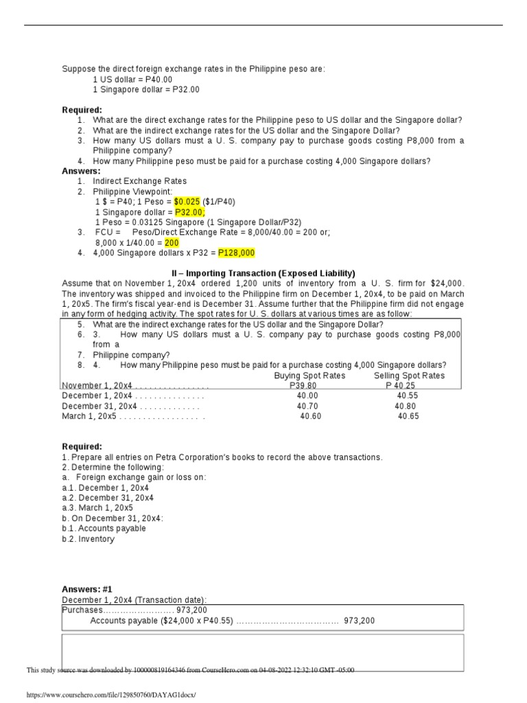 CH06 Problems-Solman | PDF | Exchange Rate | Investing