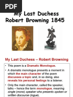 My Last Duchess: Robert Browning | PDF | British Poetry | Poems